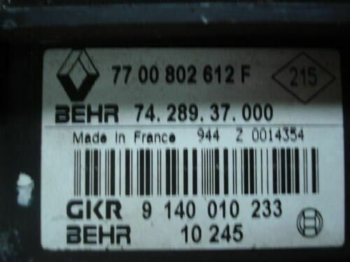 Resistencia de calentamiento Renault Clio 7700802612F 7428937000 9140010233